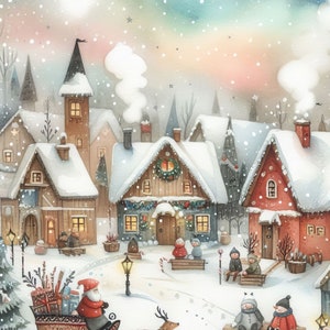Digital Kit 64 Whimsical Christmas Village Images Digital Art Printable ...