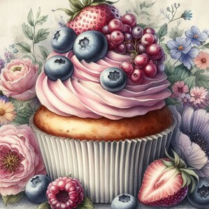 38 Images Fancy Cupcake Images Digital Art Printable Kit Instant ...