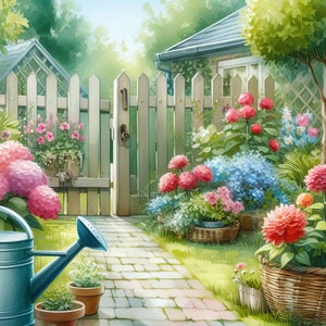 60 Images Backyard Garden Images Digital Art Printable Instant Digital ...