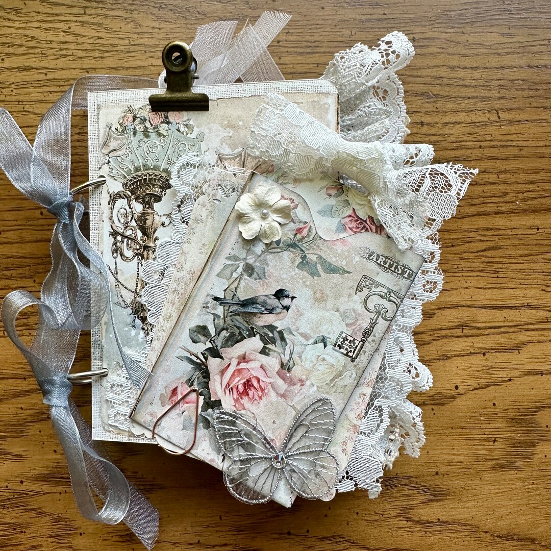 Small 2 Ring Victorian Journal, 2 Ring Journal, Embellished Journal ...