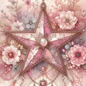 42 Images Bohemian Pink Star Images Digital Art Printable Kit Instant ...