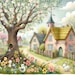50 Images Whimsical Spring Village Images Digital Art Printable Kit ...