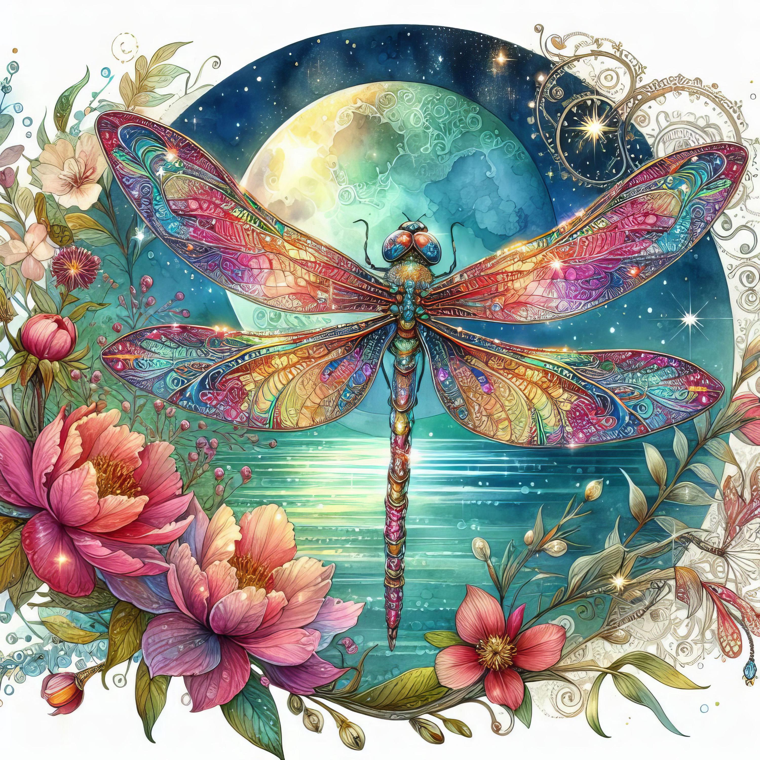 47 Images Sparkling Dragonflies Images Digital Kit Printable Kit ...