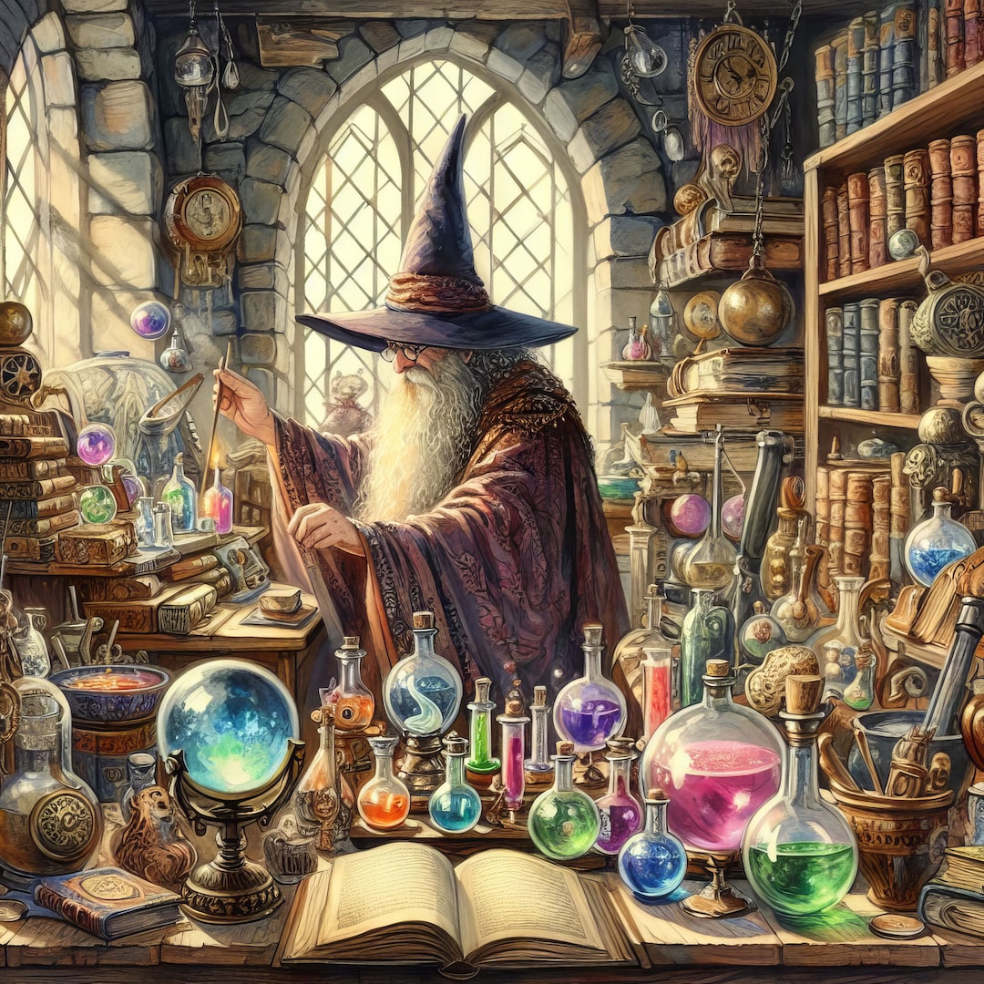 50 Images Wizard's Workshop Images Digital Art Printable Kit Instant Digital Download ...