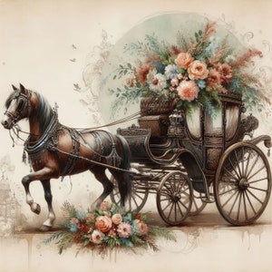 50 Images Vintage Victorian Carriage: Digital Printable Instant Digital ...