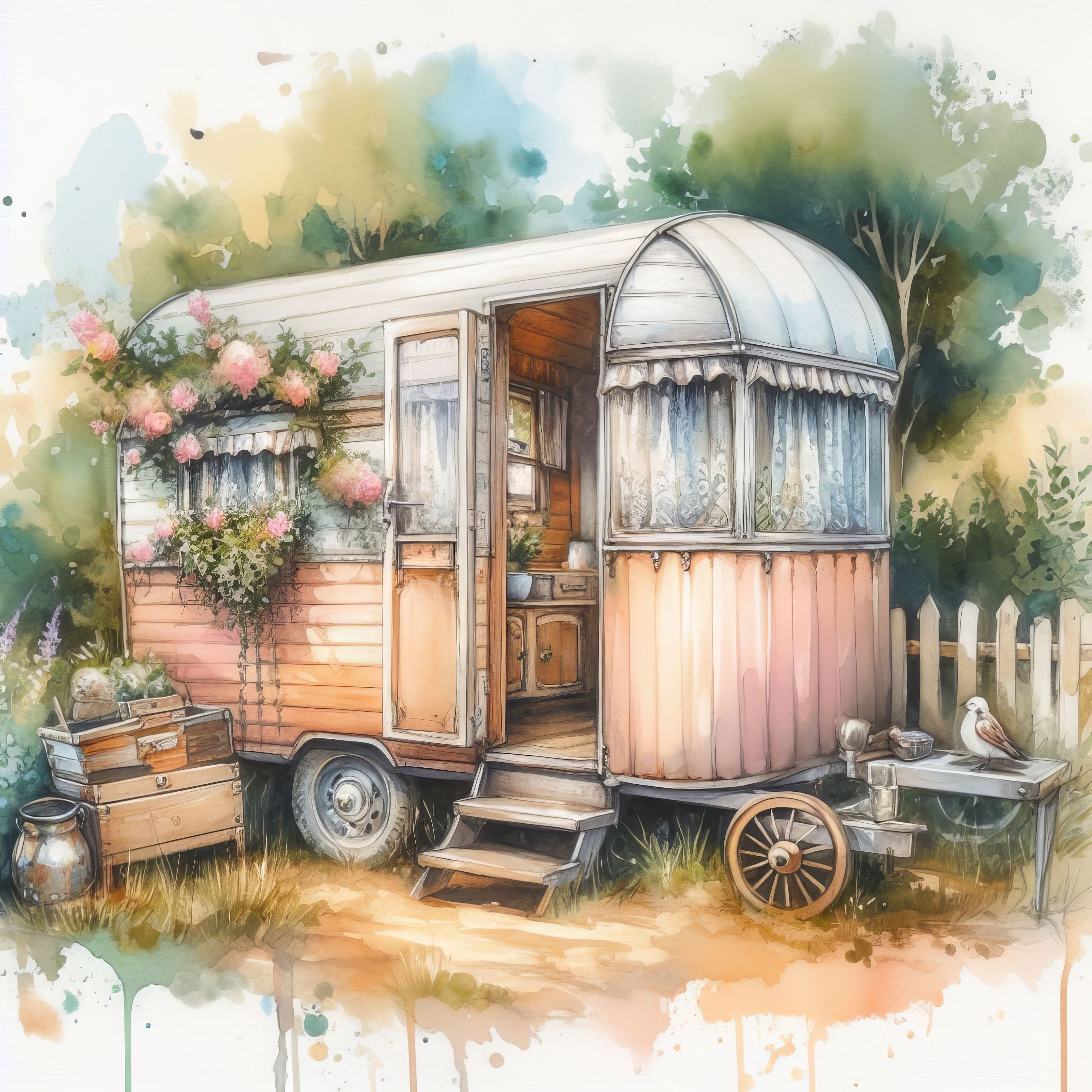 55 Images Cozy Trailer: JPG Images Digital Kit Digital Art Printable ...