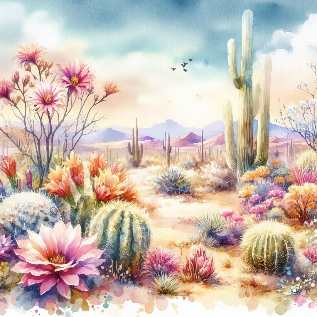 55 Images Blooming Desert Cactus: Printable Digital Download ...