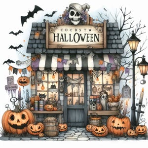 50 Images Halloween Shop Images Digital Art Printable Kit Instant ...