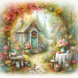 47 Images Shabby Chic Fall Garden Images Digital Kit Digital Art ...