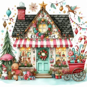 50 Images Christmas Shop Images Digital Art Printable Instant Digital ...