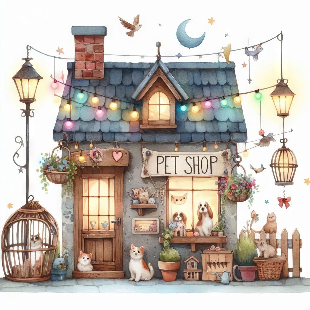 50 Images Pet Shop Images Digital Art Printable Kit Instant Digital ...