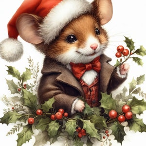 34 Images Christmas Mouse Images Digital Art Printable Instant Digital ...
