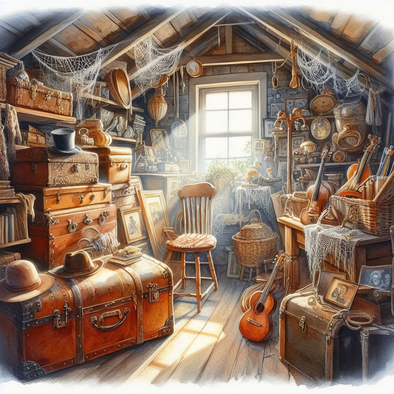 50 Images Grandma's Attic: Digital Art, Printable Instant Digital ...