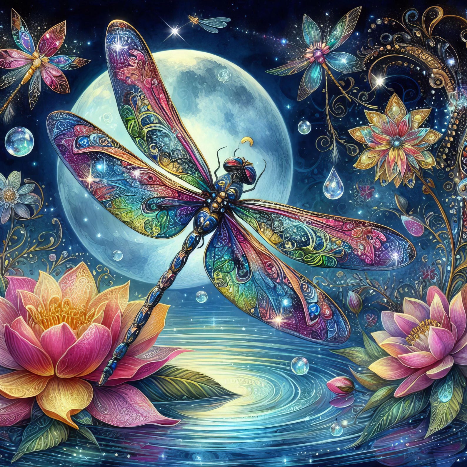 47 Images Sparkling Dragonflies Images Digital Kit Printable Kit ...