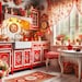 40 Images Retro Red Kitchen Images Digital Art Printable Kit Instant ...