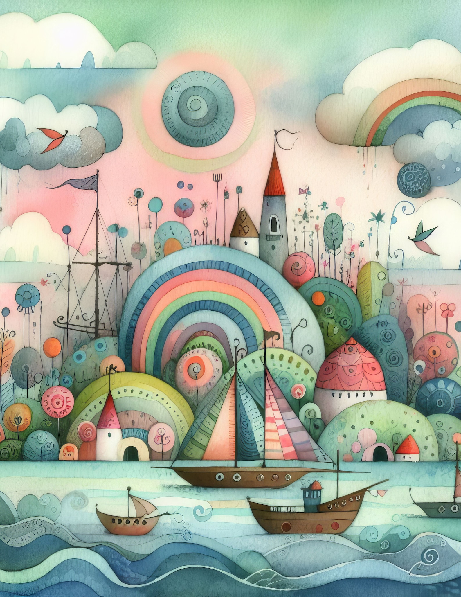 70 Images Whimsical Sailing: Sail Boat, Printable Digital Download ...