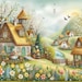 50 Images Whimsical Spring Village Images Digital Art Printable Kit ...