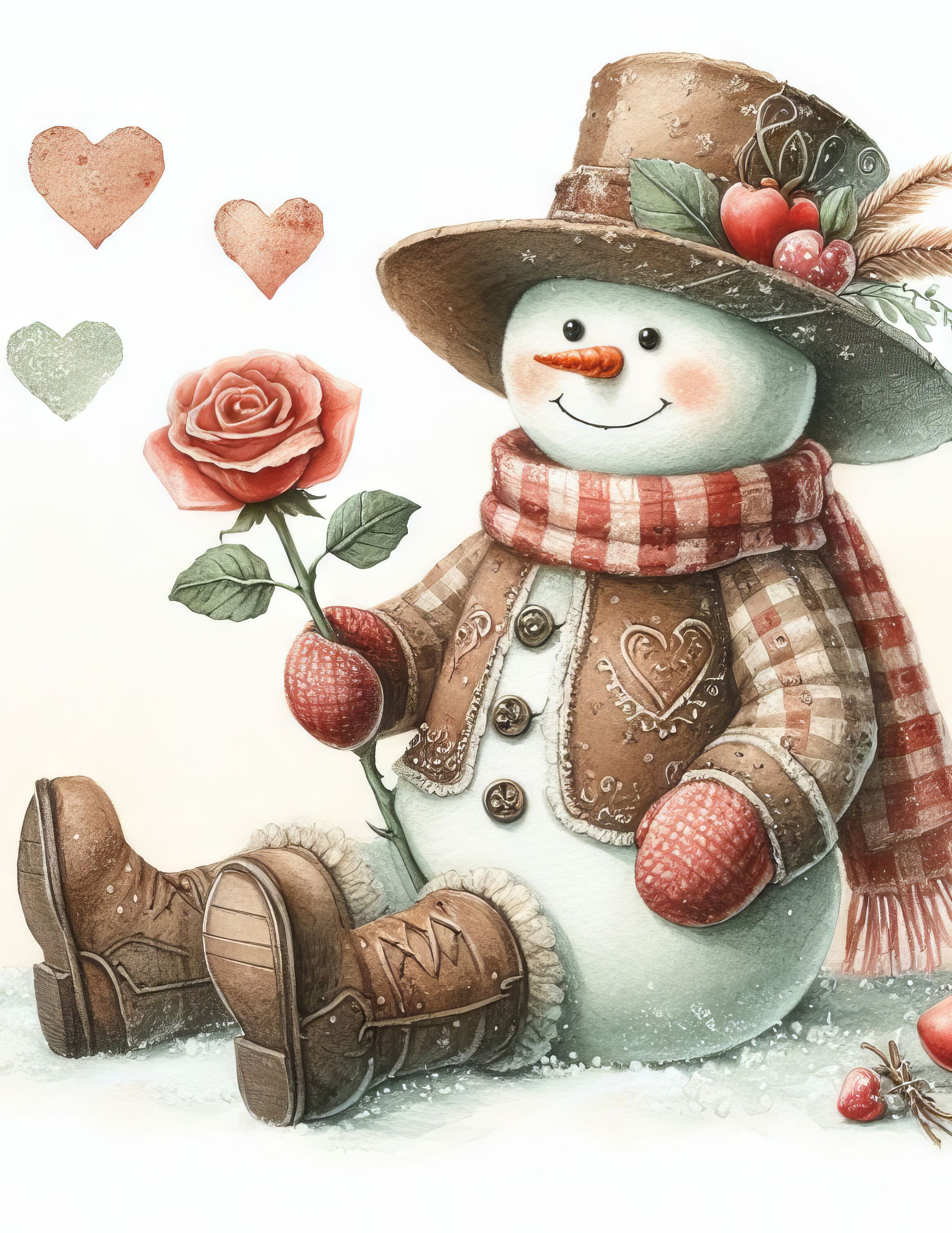 42 Images Valentine Snowman Images Digital Art Printable Instant ...