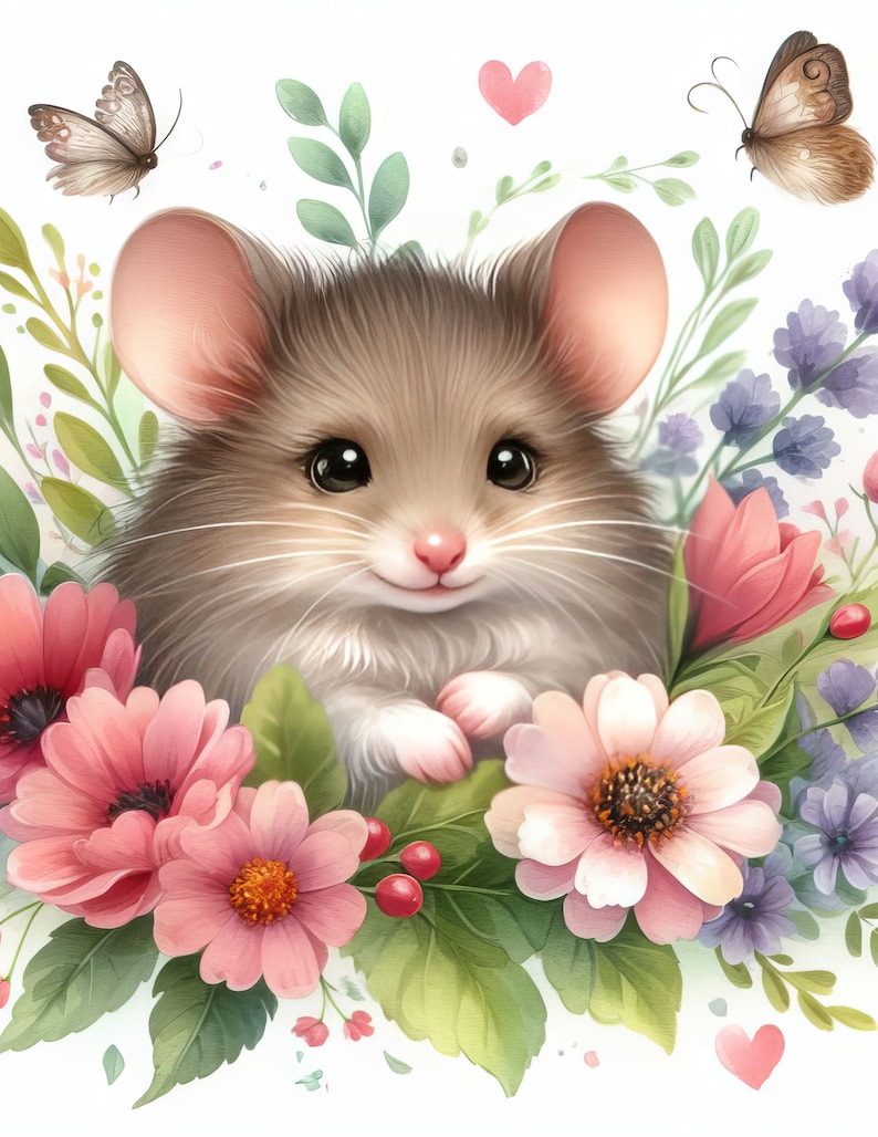 63 Images Cute Woodland Animals: Digital Art, Printable Digital ...