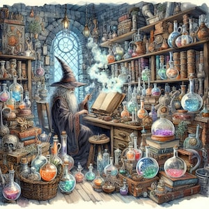 50 Images Wizard's Workshop Images Digital Art Printable Kit Instant ...