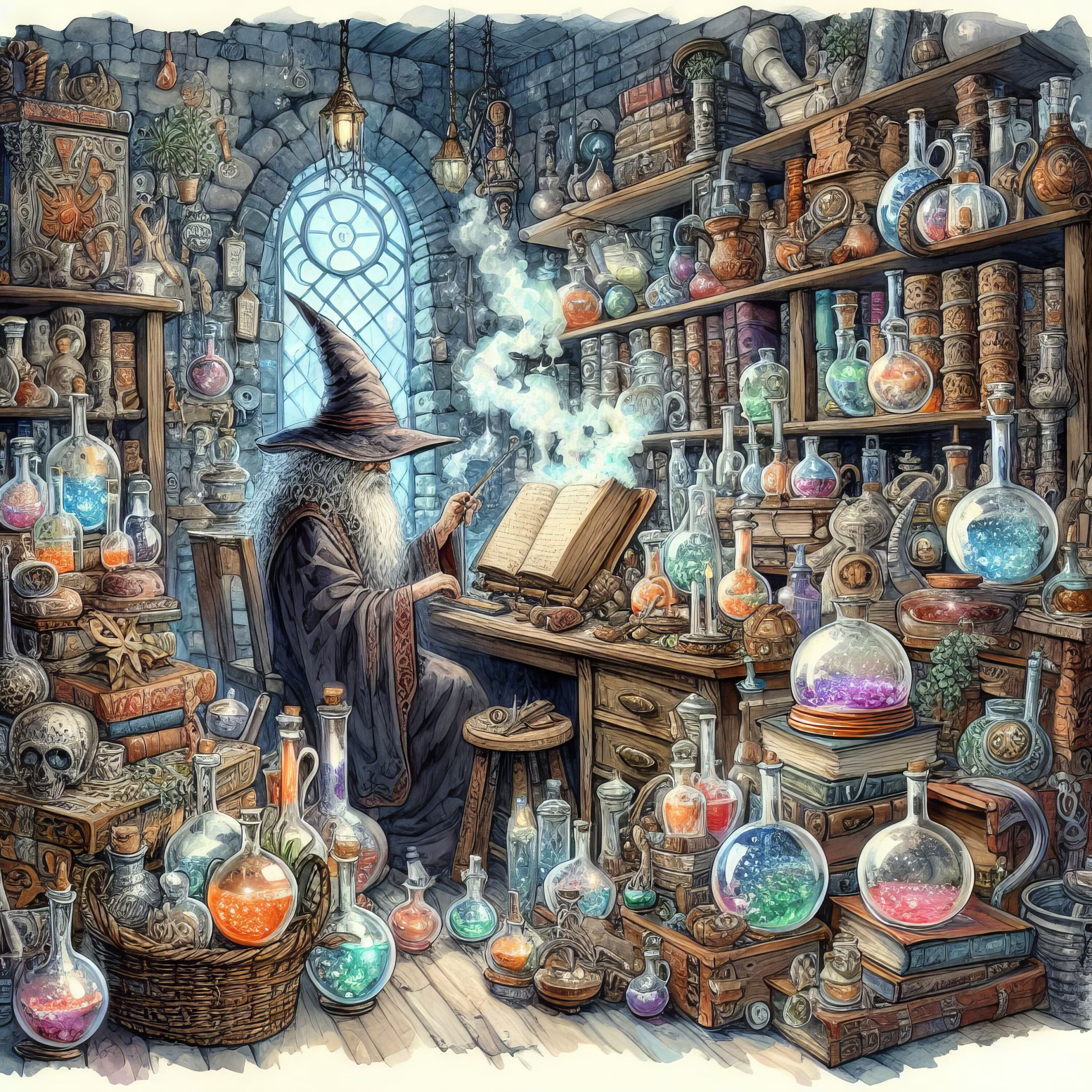 50 Images Wizard's Workshop Images Digital Art Printable Instant ...