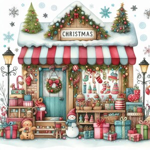 50 Images Christmas Shop Images Digital Art Printable Instant Digital ...