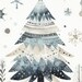 39 Images Nordic Blue Christmas Trees Images Digital Art Printable Kit ...