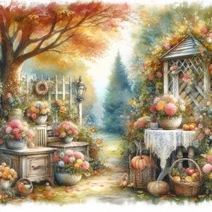 47 Images Shabby Chic Fall Garden Images Digital Kit Digital Art ...