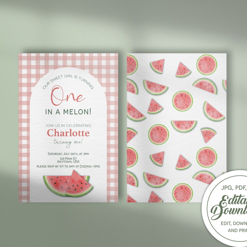 One in a Melon First Birthday - Etsy