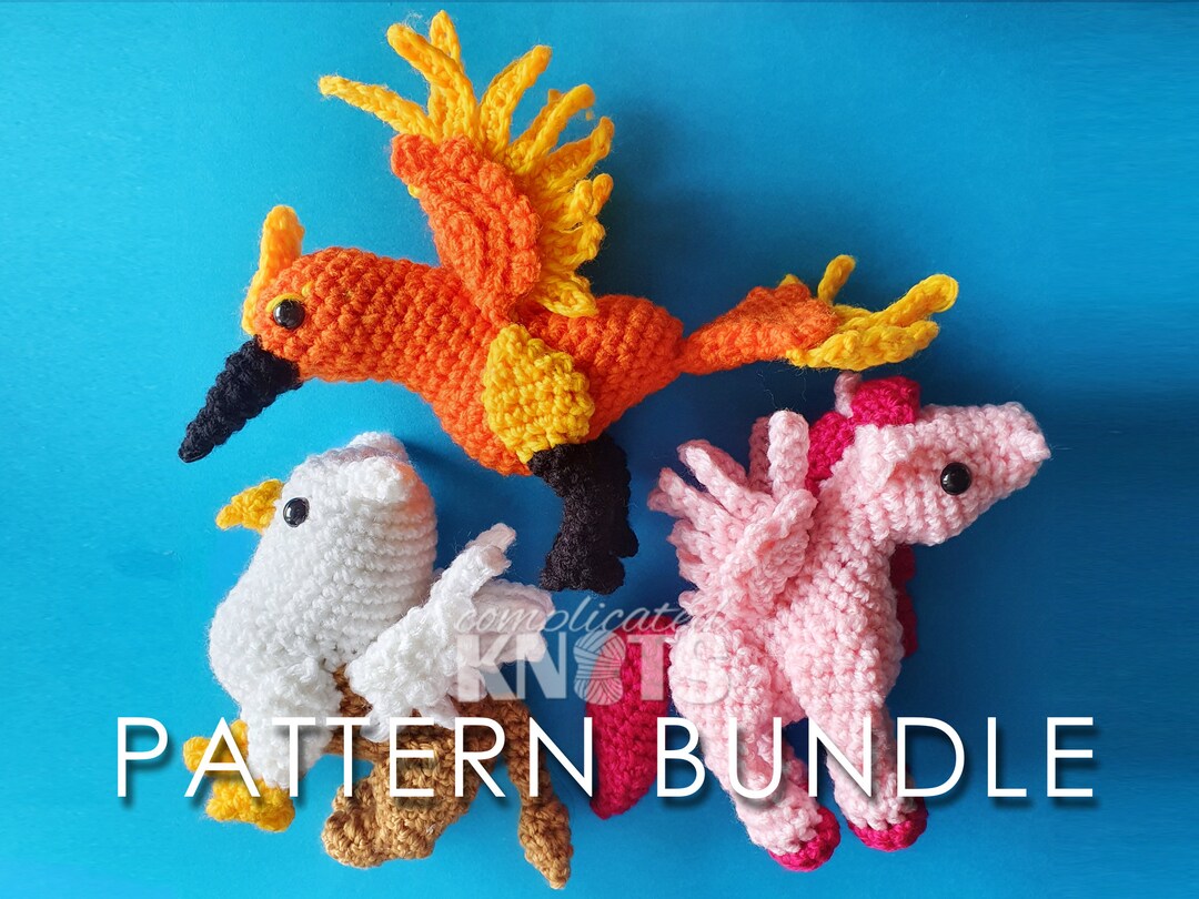 Crochet Pattern Bundle - Winged Mytholgy - Phoenix, Griffon & Pegasus ...