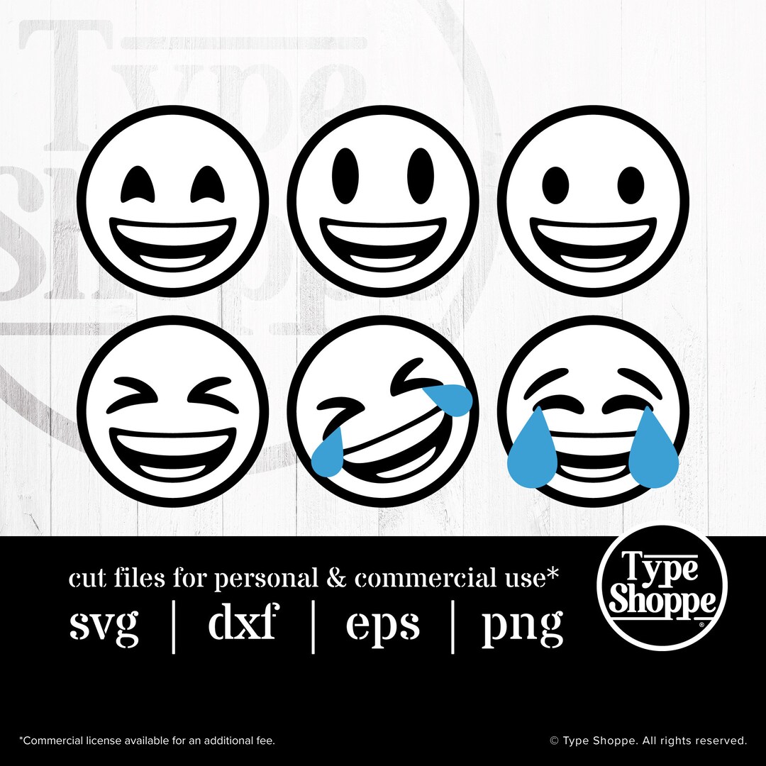 Emoji SVG Design | Happy Set 1 Emoji Faces | Original Art Hand-designed ...
