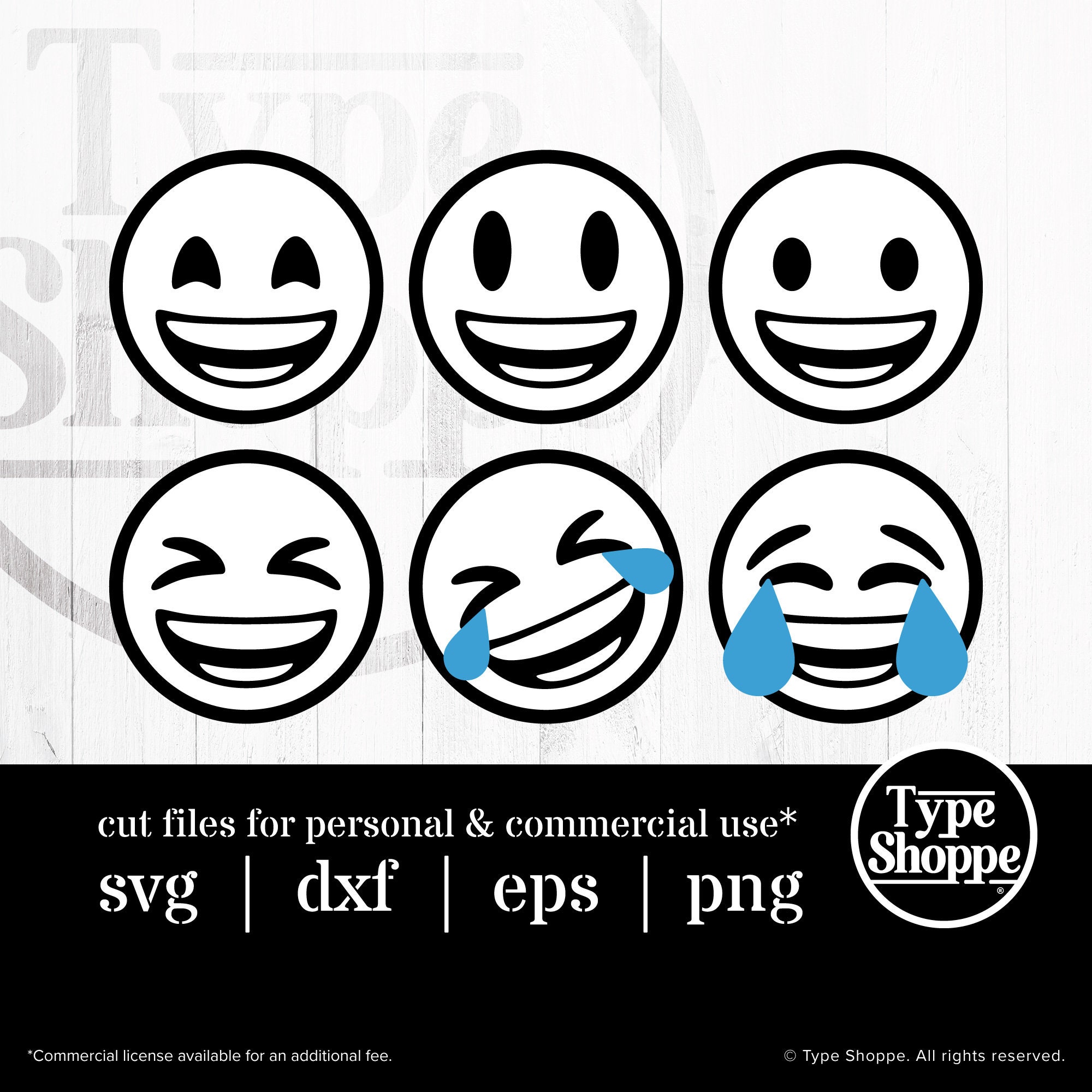 Emoji SVG Design | Happy Set 1 Emoji Faces | Original Art Hand-designed ...