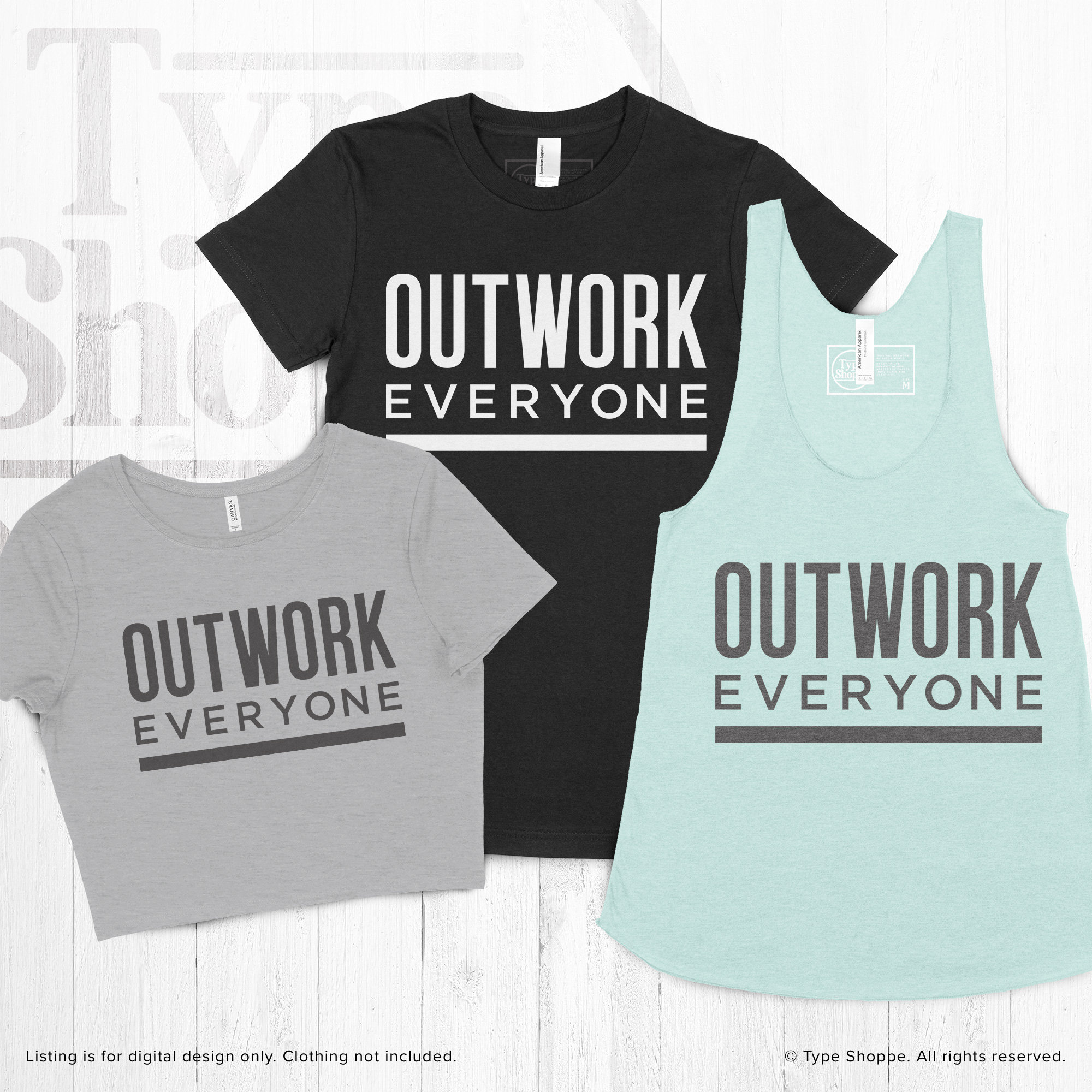 Motivational Quotes SVG Design Outwork Everyone Original - Etsy