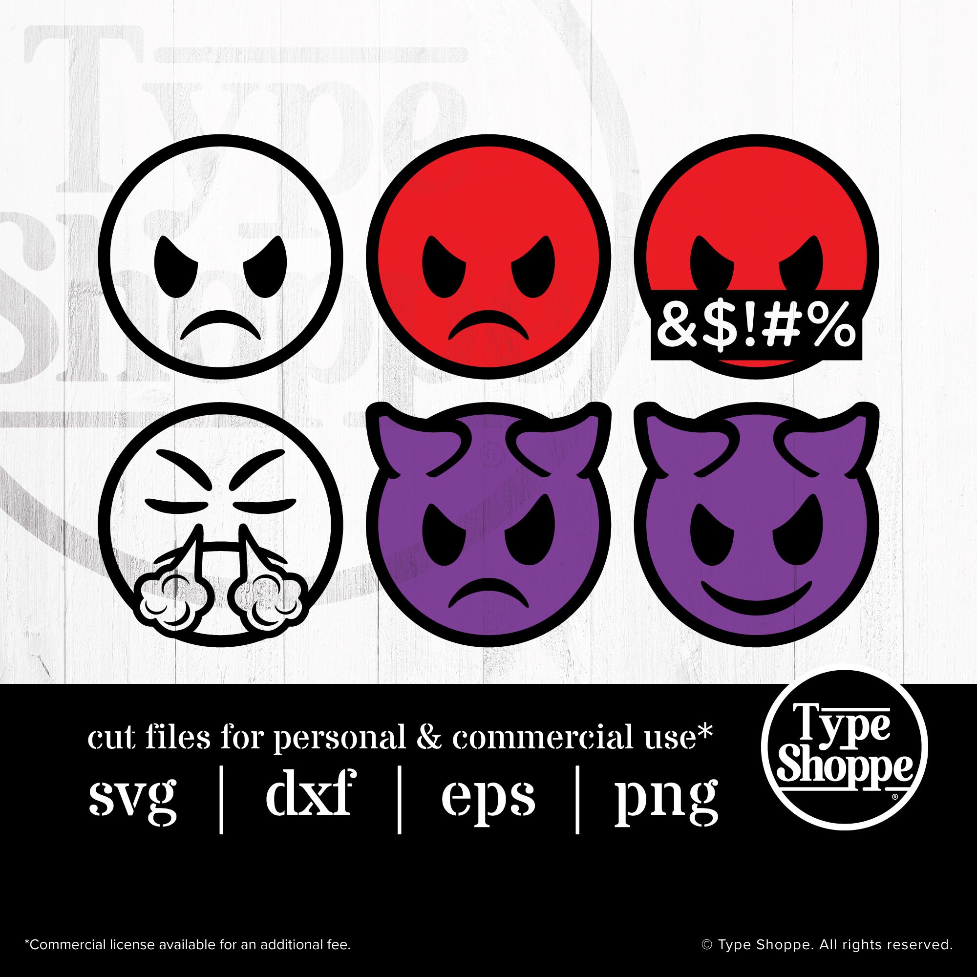 Emoji SVG Design Angry Emoji Faces Original Art Hand-designed Emojis ...