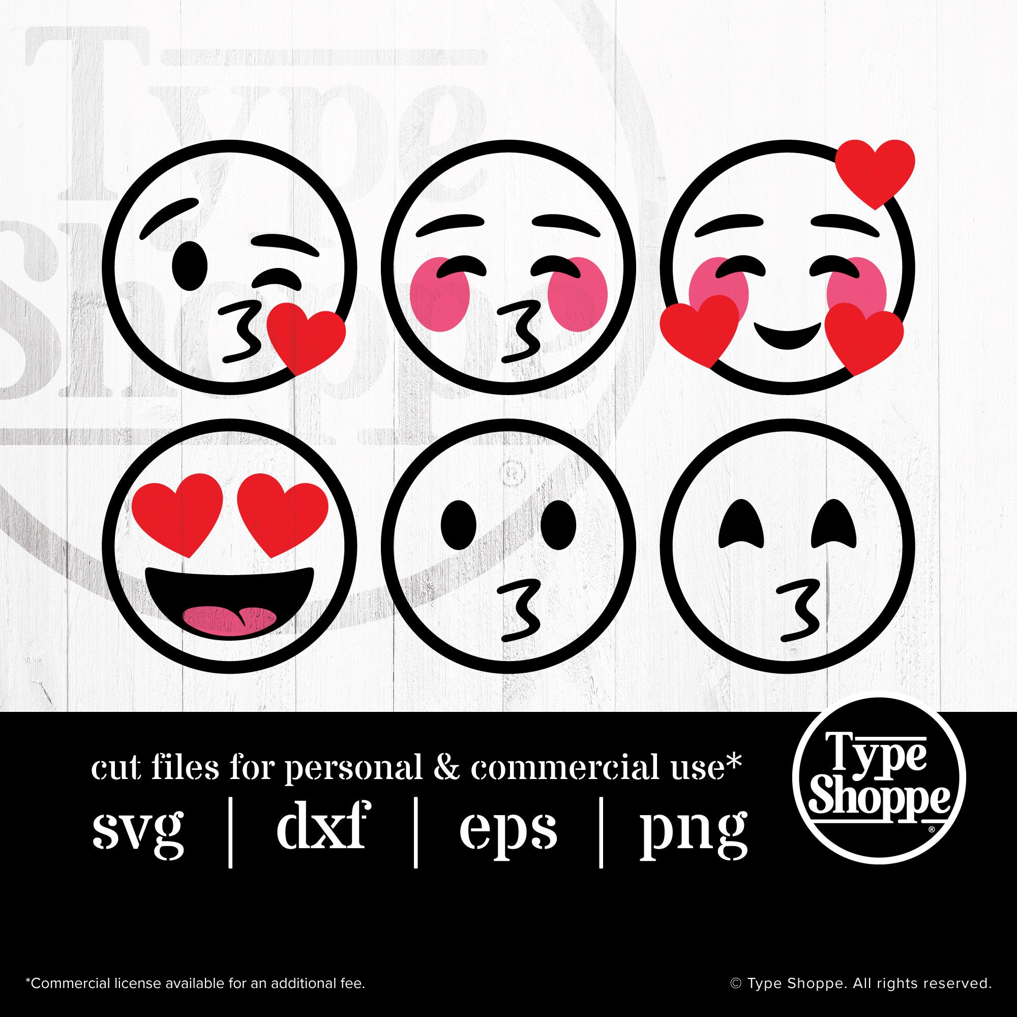 Emoji SVG Design Love Emoji Faces Original Art - Etsy