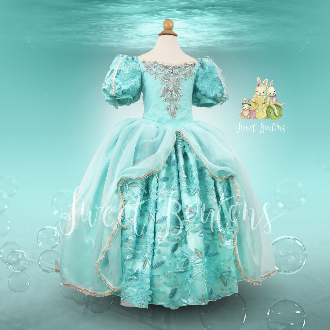 Ariel Sea Princess Green Couture Gown - Etsy