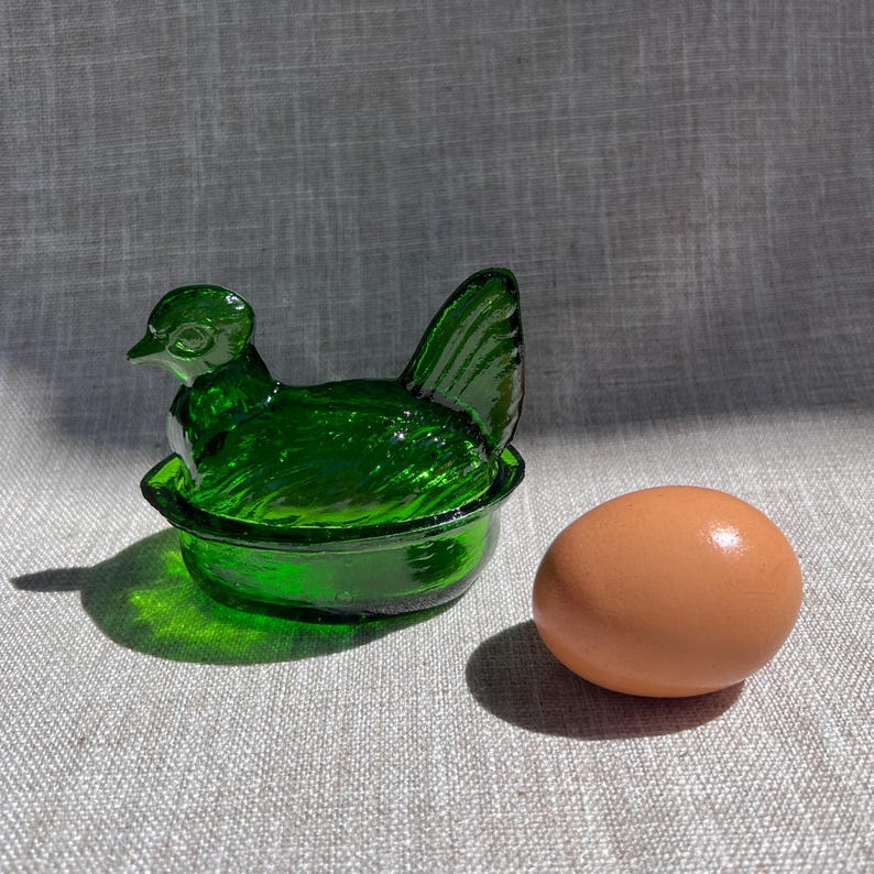 Mini Nesting Hen Glass Bowl With Lid***minor Imperfections***spice or ...