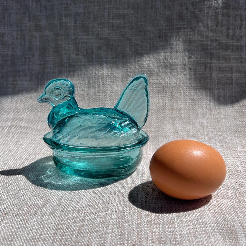 Mini Nesting Hen Glass Bowl With Lid***minor Imperfections***spice or ...