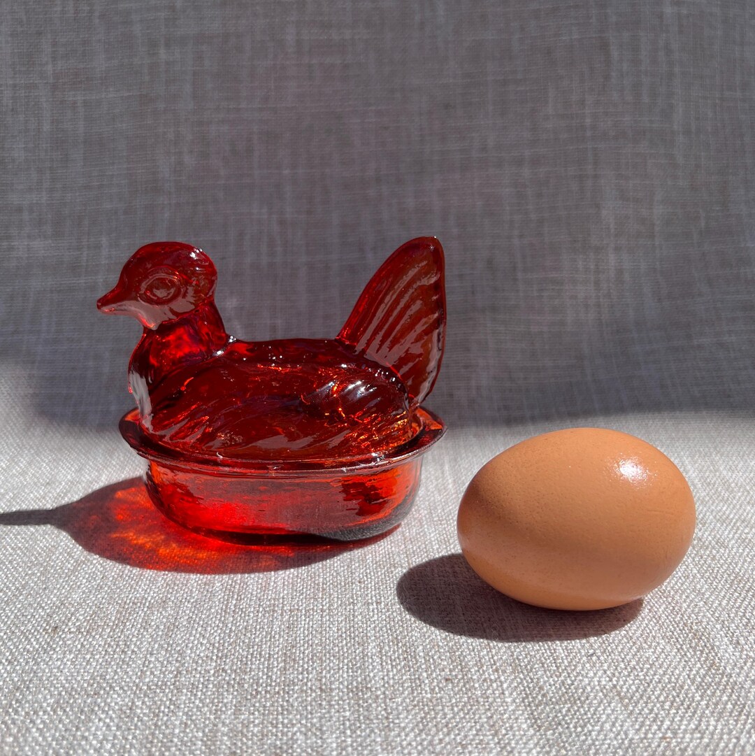 Pumpkin Hen Bowl With Lid: Recycled Glass Farmhouse Decor - Etsy