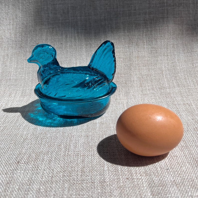 Mini Nesting Hen Glass Bowl With Lid | Farmhouse Decor, Spice or ...