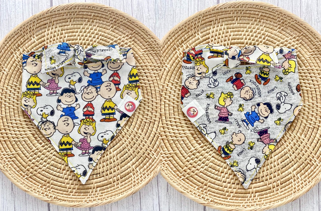 Snoopy Dog Bandana, Snoopy Bandana, Peanuts Bandana, Tie on Dog Bandana ...