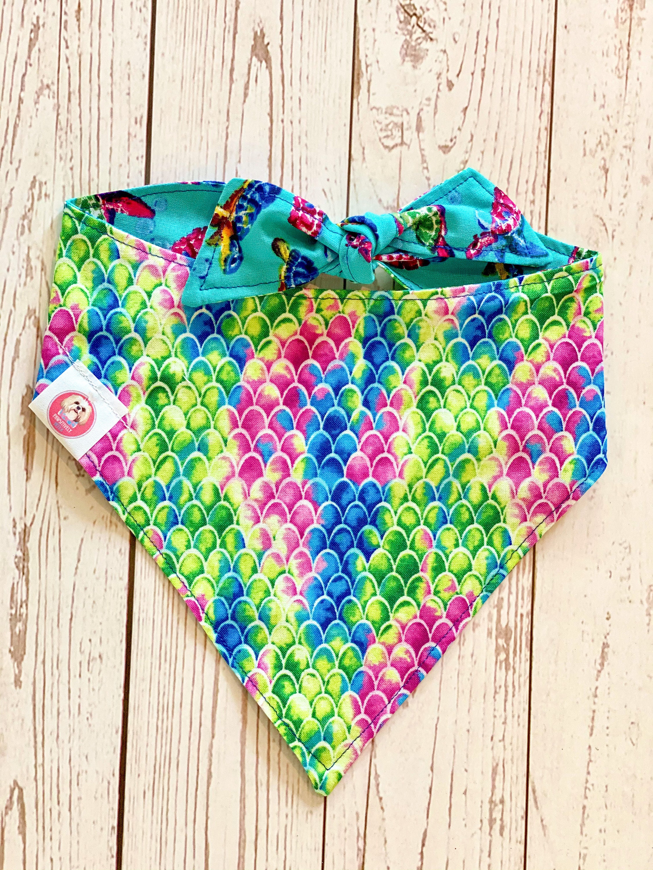 Turtle Dog Bandana, Turtle Bandana, Reversible Dog Bandana, Dog Bandana ...