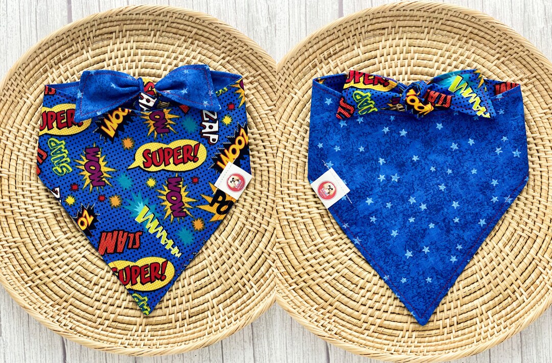 Superhero Bandana, Superhero Dog Bandana, Reversible Dog Bandana, Dog ...