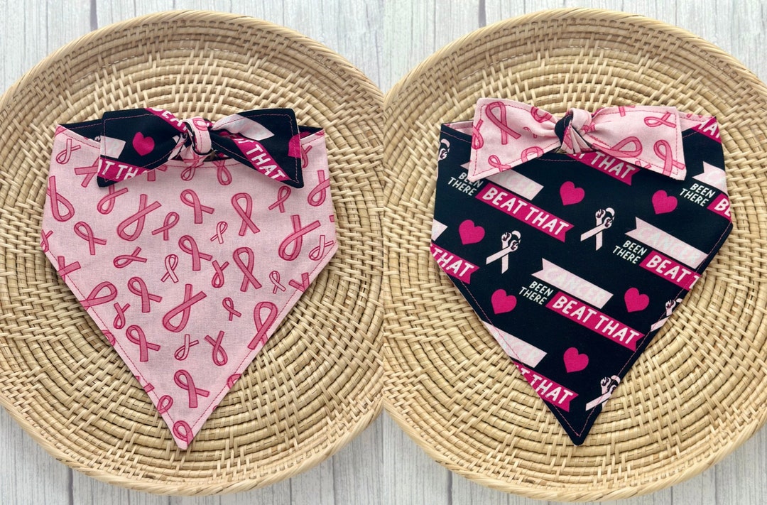 Breast Cancer Dog Bandana, Breast Cancer Awareness, Dog Bandana, Shih ...