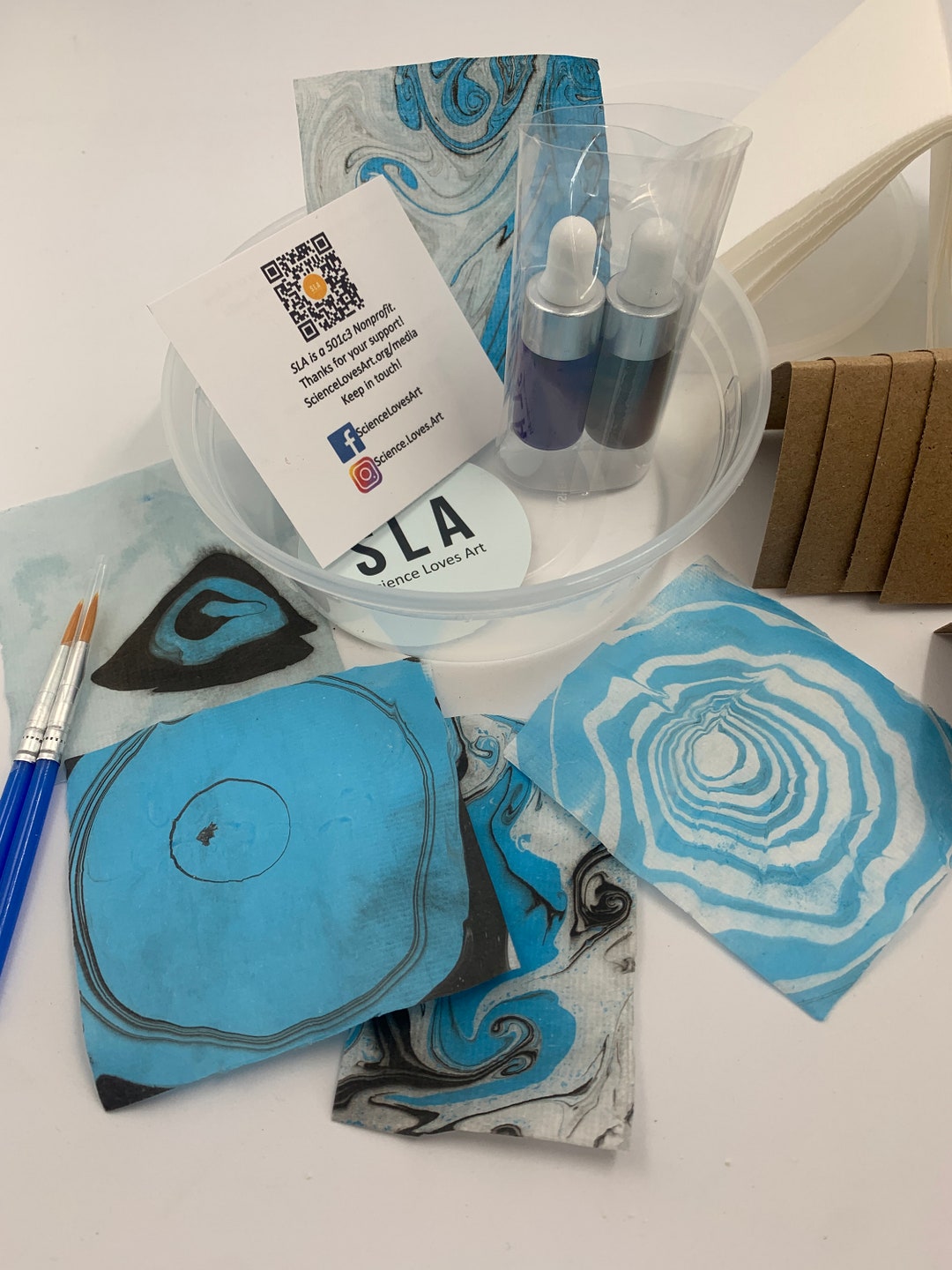 DIY Mini Marbling Kits - Suminagashi Marbling - Make 16+ Pieces of ...