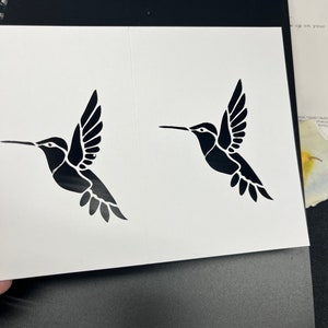 Hummingbird Cut Out Handmade Card. Suminagashi Marbling Background - Etsy
