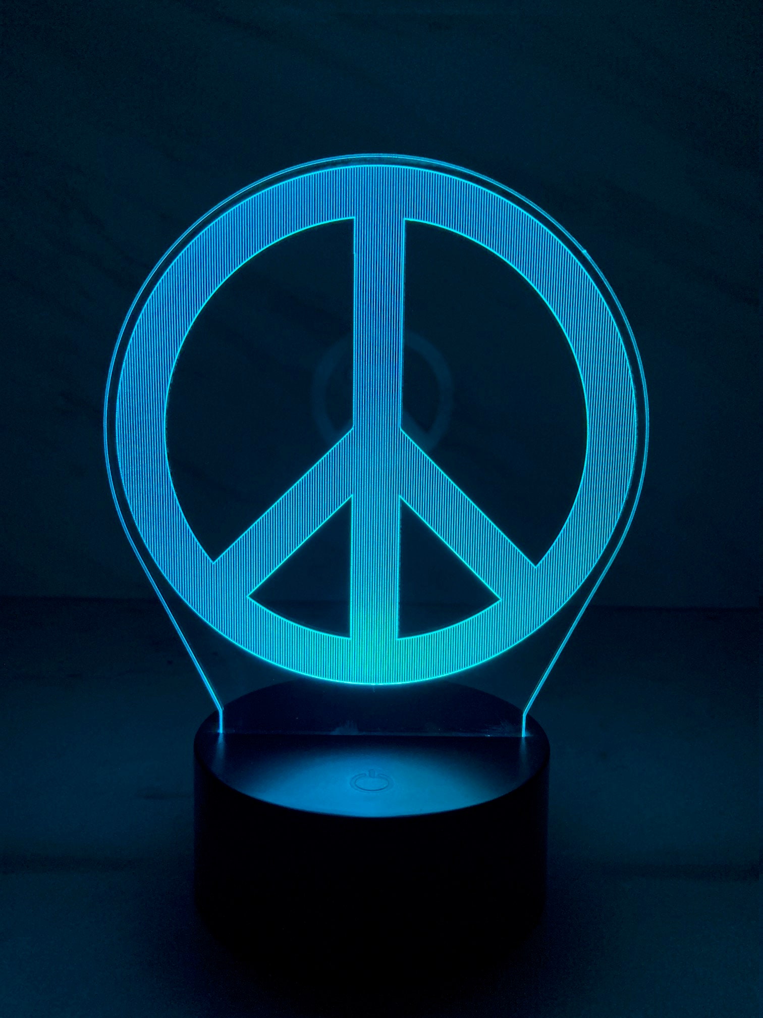 Peace Sign Symbol Hippy Happy Love Unity Respect 7 Color LED | Etsy