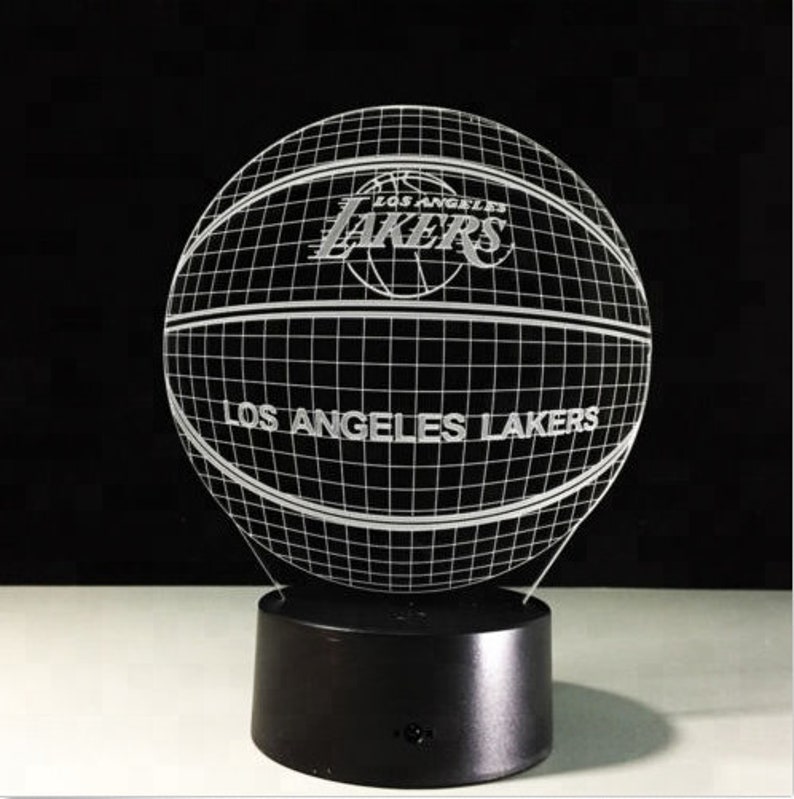 Los Angeles Lakers Basketball 7 Color LED Lamp Night Light | Etsy