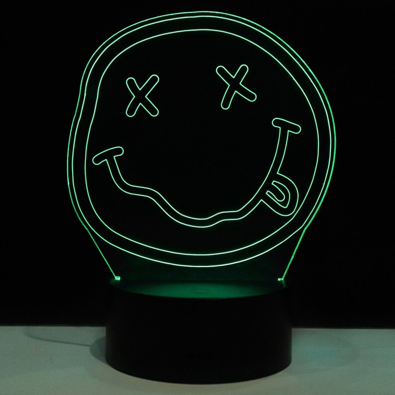 Nirvana Smiley Face Logo 7 Color LED Lamp Night Light Rock - Etsy