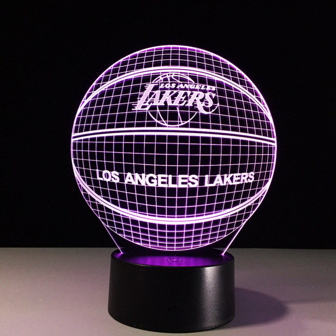 Los Angeles Lakers Basketball 7 Color LED Lamp Night Light Football ...